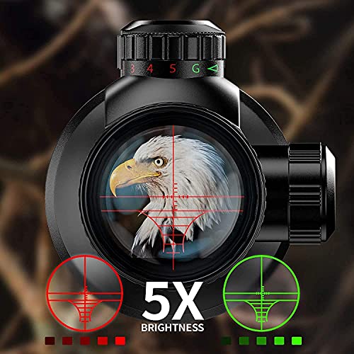 BESTSIGHT 3-9X40 Rifle Scope,Red & Green Illumination System,Rangefinder Reticle Riflescope for Hunting with 20mm Scope Rings