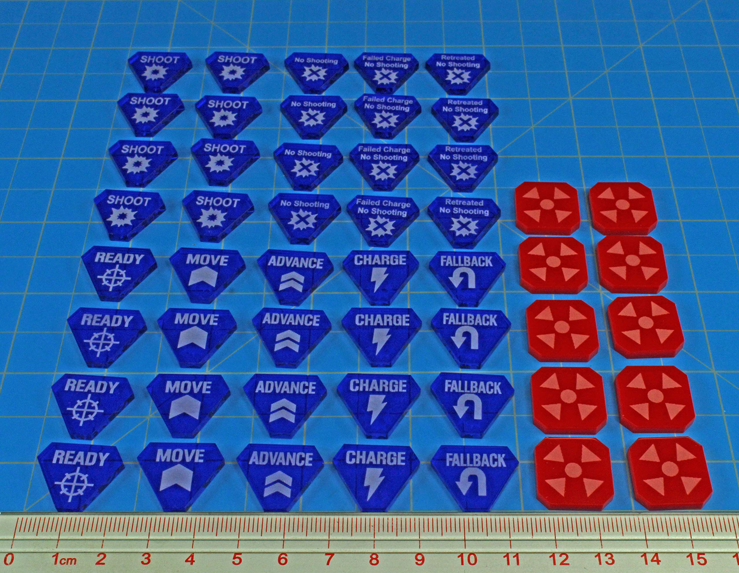 LITKO Combat Token Set | Compatible with Warhammer: Kill Team | 50 Pack (Translucent Blue)