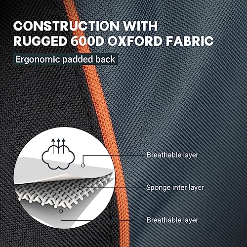 Overmont Oversized Camping Folding Chair Heavy Duty Steel Frame Collapsible Padded Arm Chair with Cup Holder Cooler Pocket Quad Lumbar Back, Portable for Outdoor Beach Fishing Support 385 LBS