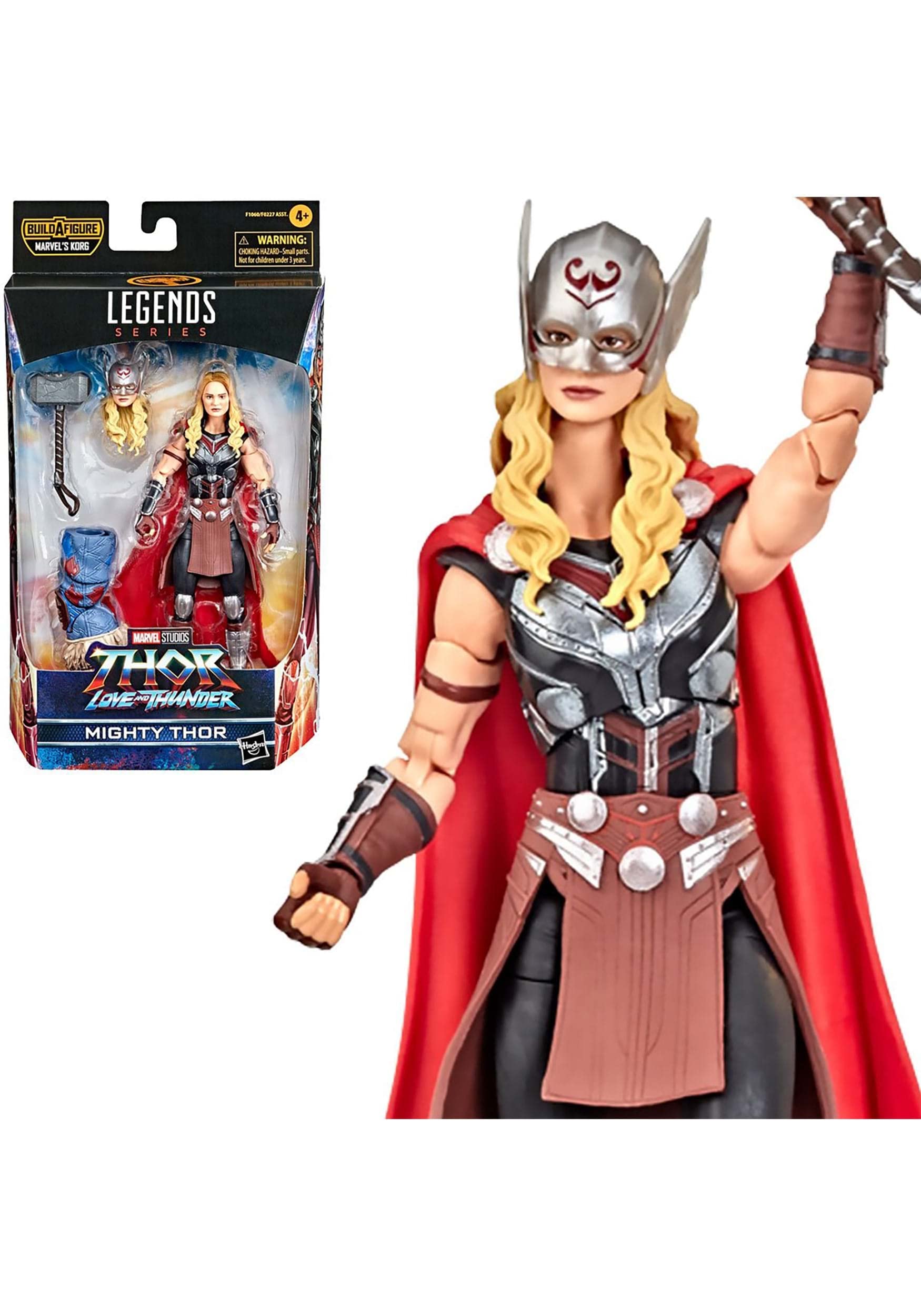 Marvel Legends Series Thor: Love and Thunder Mighty Thor Action Figure 6-inch Collectible Toy, 4 Accessories, 1 Build-A-Figure Part