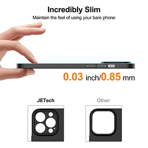 JETech Upgraded Slim (0.85 mm Thin) Case for iPhone 13 Pro Max 6.7-Inch, Camera Lens Cover Full Protection, Ultra Thin Lightweight Matte Hard PC, Support Wireless Charging (Black)