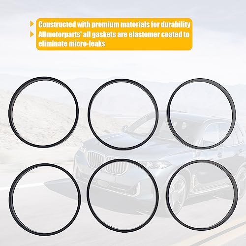 jeseny Pack-6 Intake Manifold Gasket, Waterproof Rubber Seal Ring Replacement #11617547242 for BMW N46 N54 E60 E70 E90 E92-128i 135i 325xi 328i 328xi 330i (Black)
