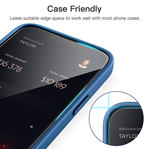 JETech Full Coverage Screen Protector for iPhone 13 Pro Max 6.7-Inch, 9H Tempered Glass Film Case-Friendly, HD Clear, 3-Pack