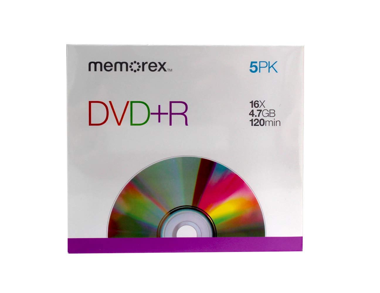 Memorex 16x 4.7GB 120min DVD+R Media 5pack