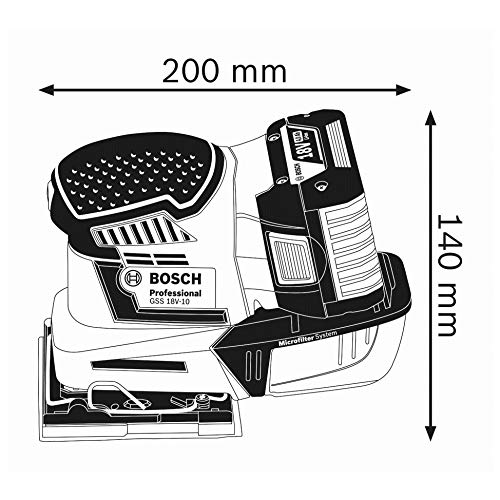 Bosch Professional Gss 18 V-10 Cordless Orbital Sander (Without Battery And Charger) - L-Boxx