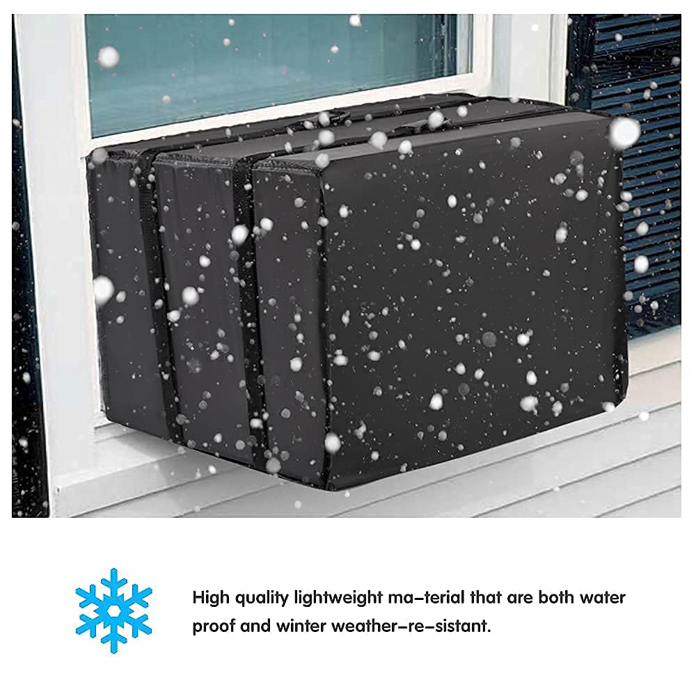 Zomia Window Air Conditioner Covers for Outside Units, Window AC Cover Outdoor Waterproof -21.5"W x 16"D x 15"H Inches Black