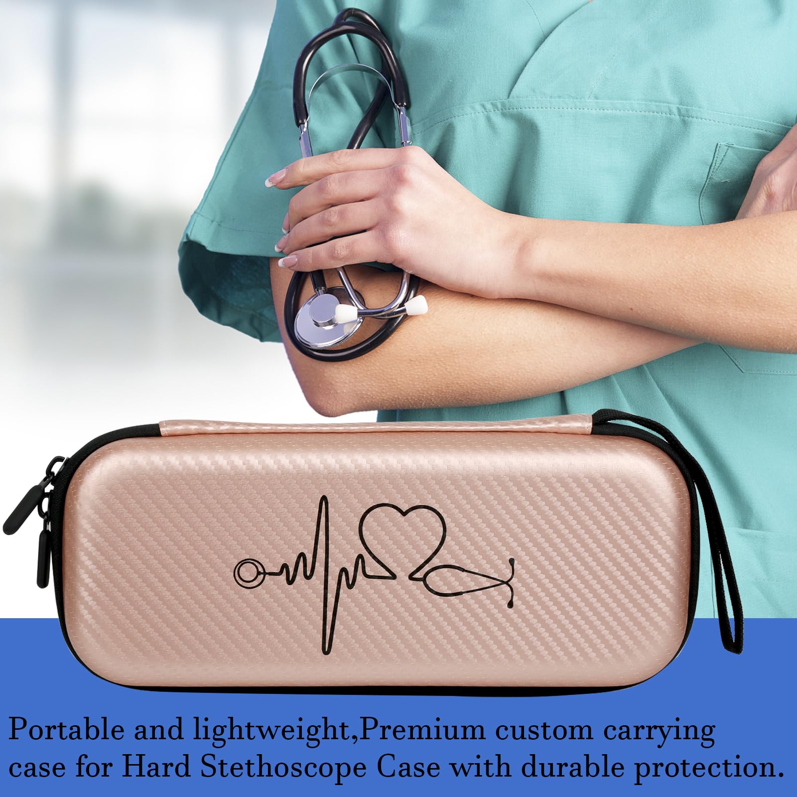 CDBXPRG Stethoscope Case for 3M Littmann Classic III,Stethoscope Carrying Case for Nurse Gift,Lightweight Stethoscope Travel Holder for Lightweight II S.E (Pink)