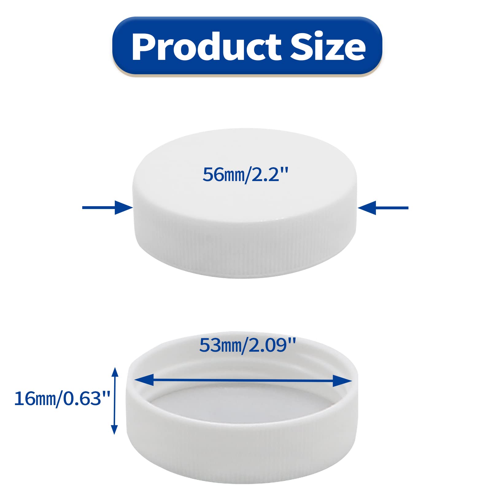 Bonsicoky 6Pcs 53mm Water Bottle Caps, Water Jug Caps Screw Top for 3 or 5 Gallon Jugs