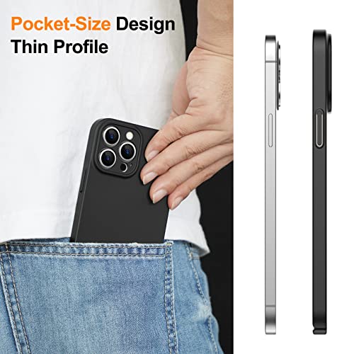 JETech Upgraded Slim (0.85 mm Thin) Case for iPhone 13 Pro Max 6.7-Inch, Camera Lens Cover Full Protection, Ultra Thin Lightweight Matte Hard PC, Support Wireless Charging (Black)