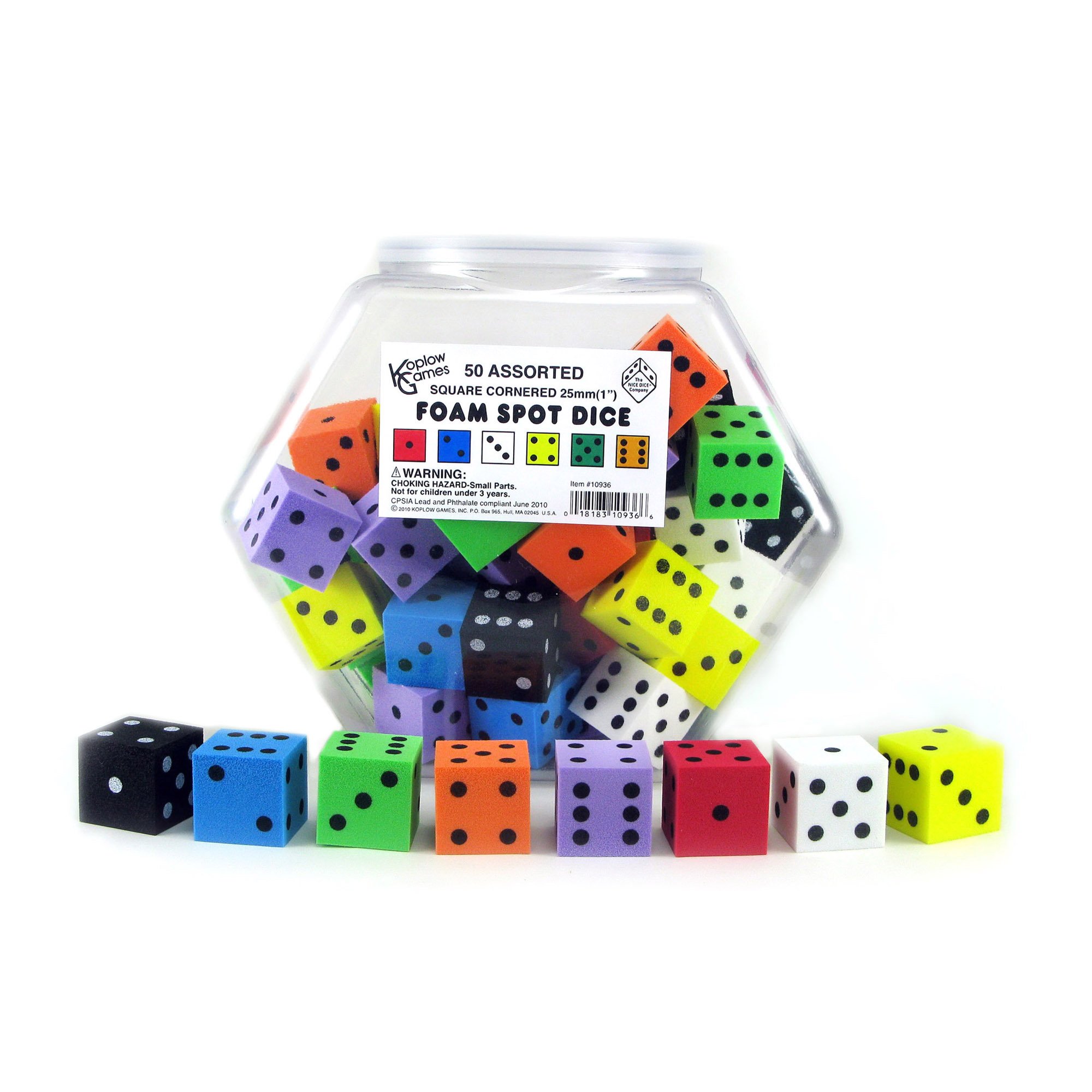Koplow Games Foam Dot Dice, 1" Classroom Accessories