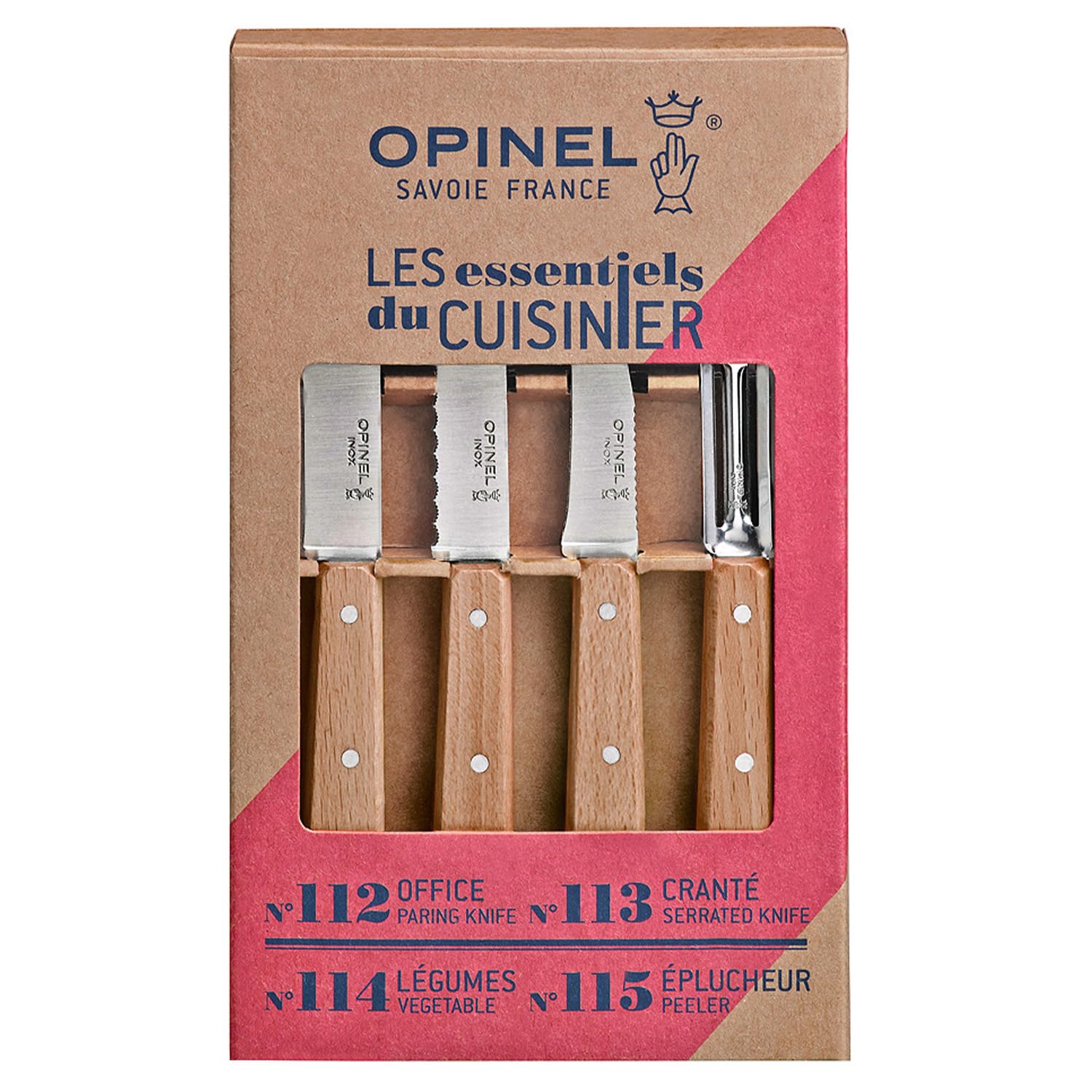 Opinel Essentials Kitchen Knives Box Set - Natural