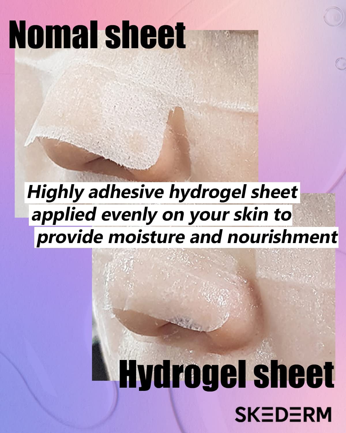 SKEDERM Korean Face Mask Snail Jelly Sheet Mask 10 Sheets Hydrating Sheet Mask Anti-Wrinkle Korean Skin Care Anti-Aging Sheets Pack Moisturizing Snail Secretion Filtrate 30,000ppm