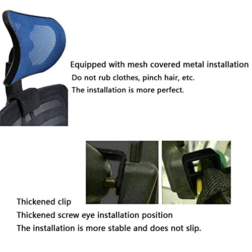 JIANGSHUANG Rotating Adjustable Office Chair Headrest, Suitable for Ergonomic Neck Raise Back Support, Office Chair Neck Headrest Protection,Black,2.2cm