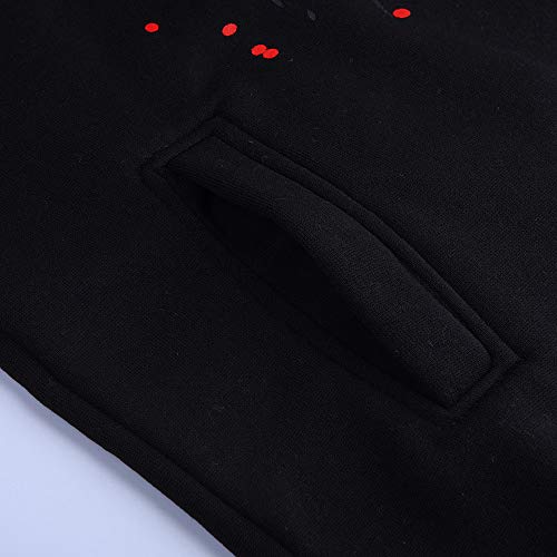 Hoodies for Men Thenlian Mens Pure Color Pullover Long Sleeve Hooded Sweatshirt Tops Blouse(Black, XL)