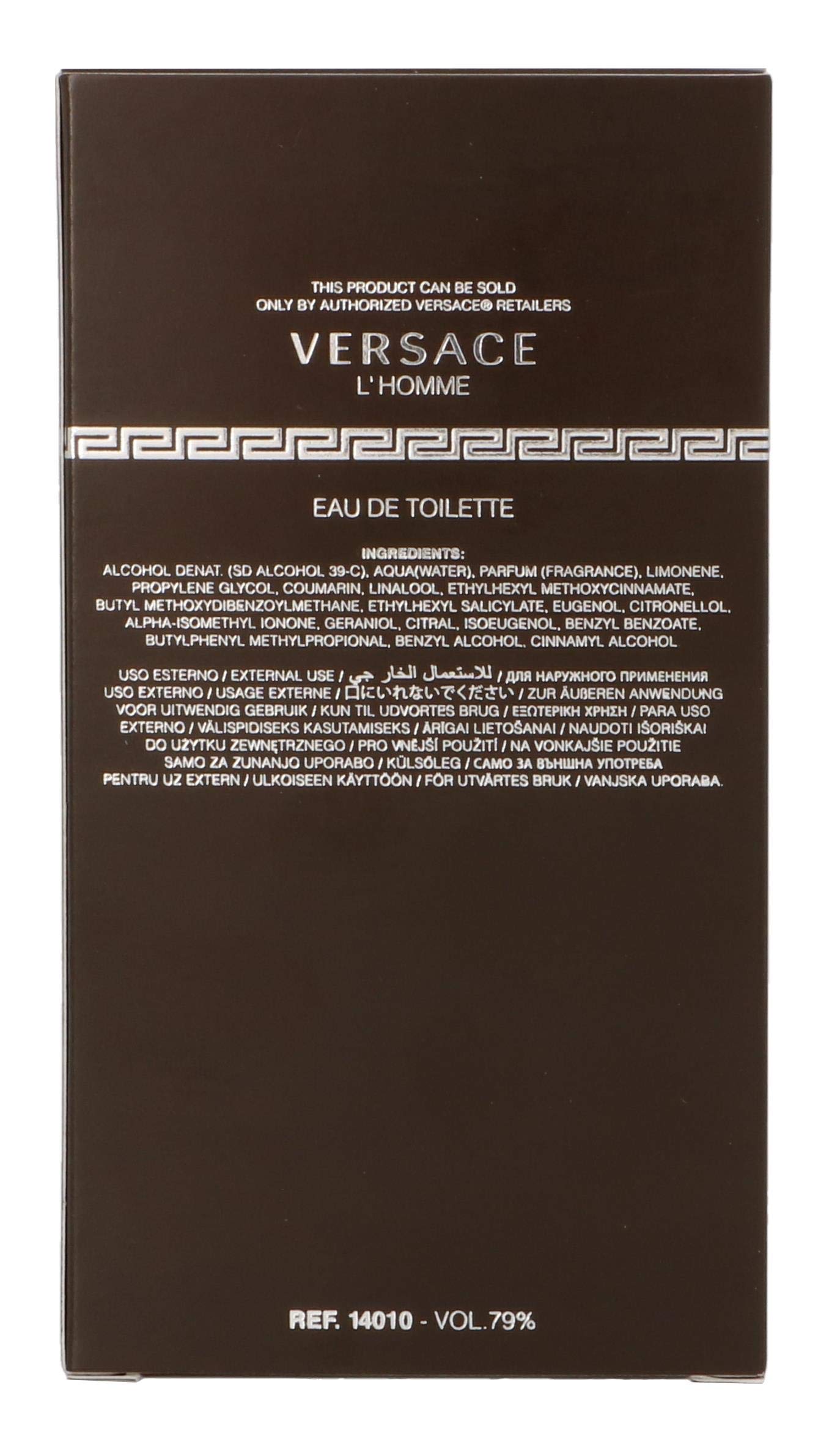 Versace L'Homme by Versace 3.4 oz Eau de Toilette Spray