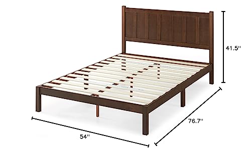 Zinus Adrian Wood Rustic Style Platform Bed with Headboard / No Box Spring Needed / Wood Slat Support, Full,OLB-SWPBHR-12F,Brown