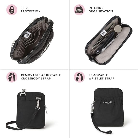 Baggallini womens Bryant Pouch With Rfid Handbags, Portobello, One Size US