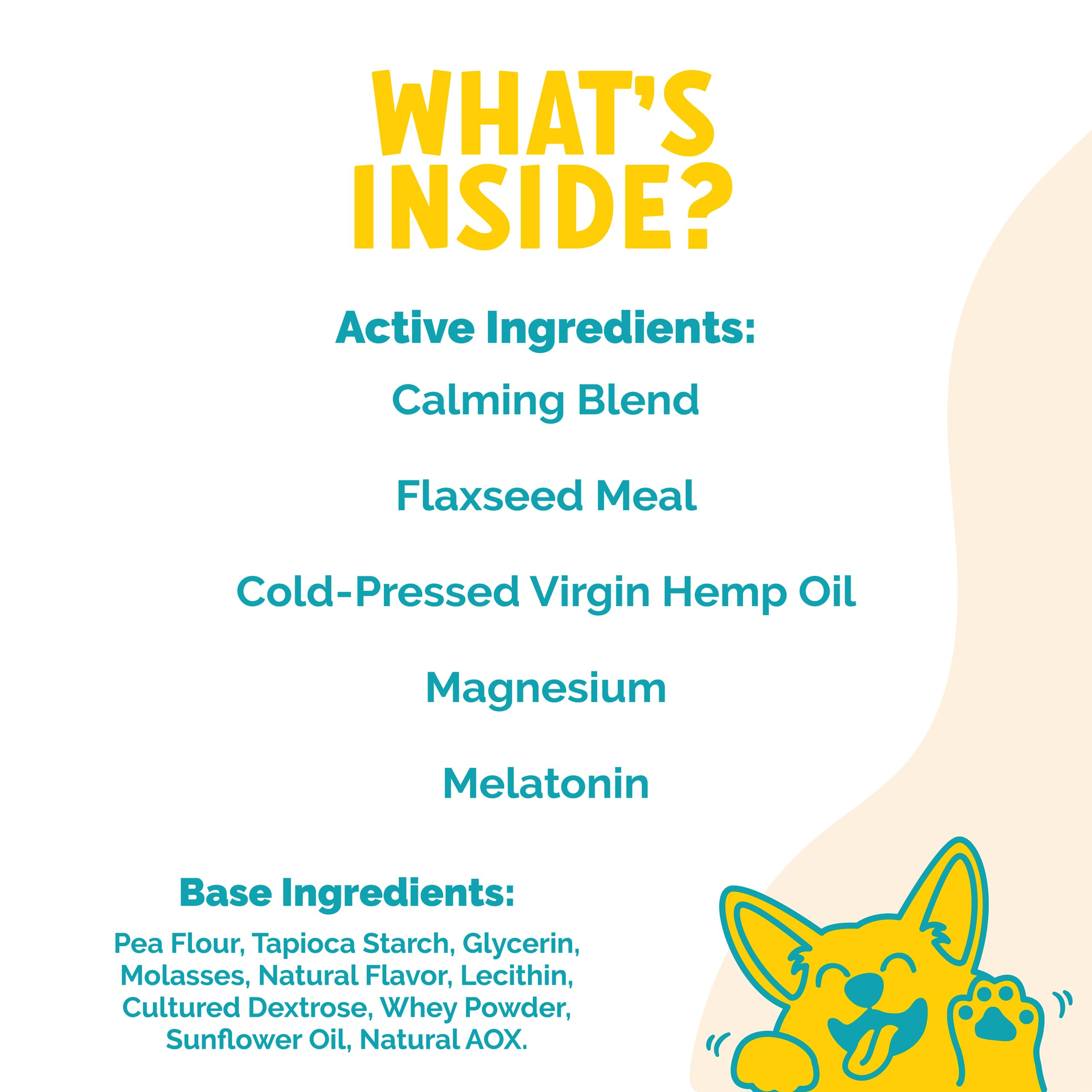 LuckyTail Dog Calming Chews โ Anxiety Treats - Hemp - Melatonin for Dogs - Magnesium - Calming Aid for High Stress Separation Thunderstorms Fireworks