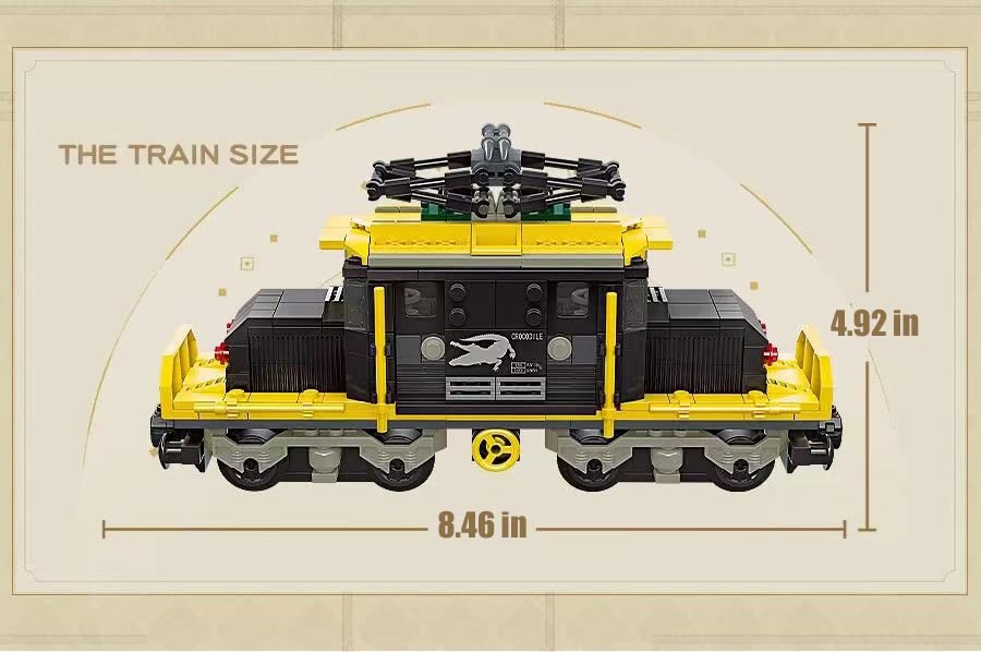 BDYDT Train Crocodile Locomotive Building Blocks Sets(669 Pieces) The Train Building Block Set restores The Iconic Crocodile Locomotive; Great Gift Idea for Train Enthusiasts Lovers