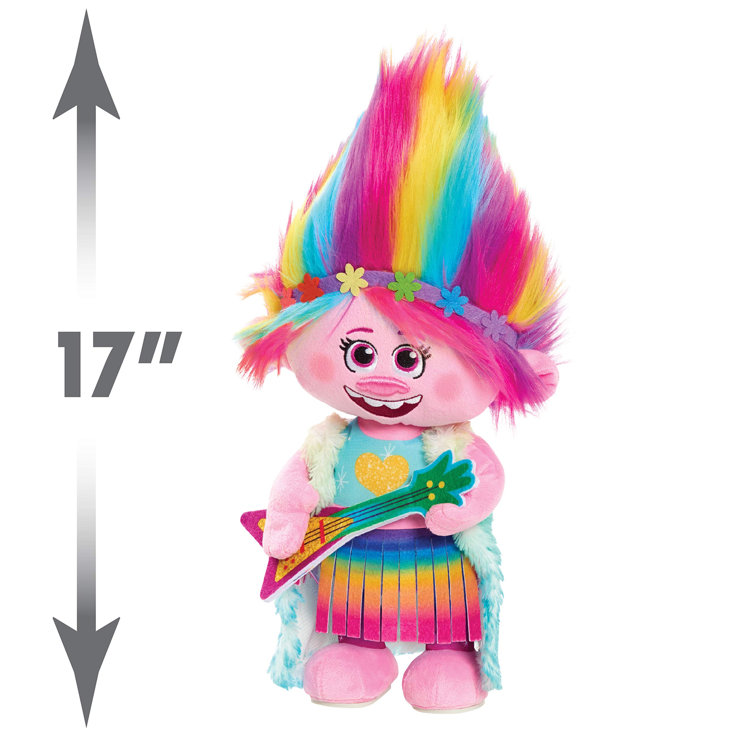 Just Play DreamWorks TrollsTopia Dancing Poppy Feature Plush, Kids Toys for Ages 3 Up
