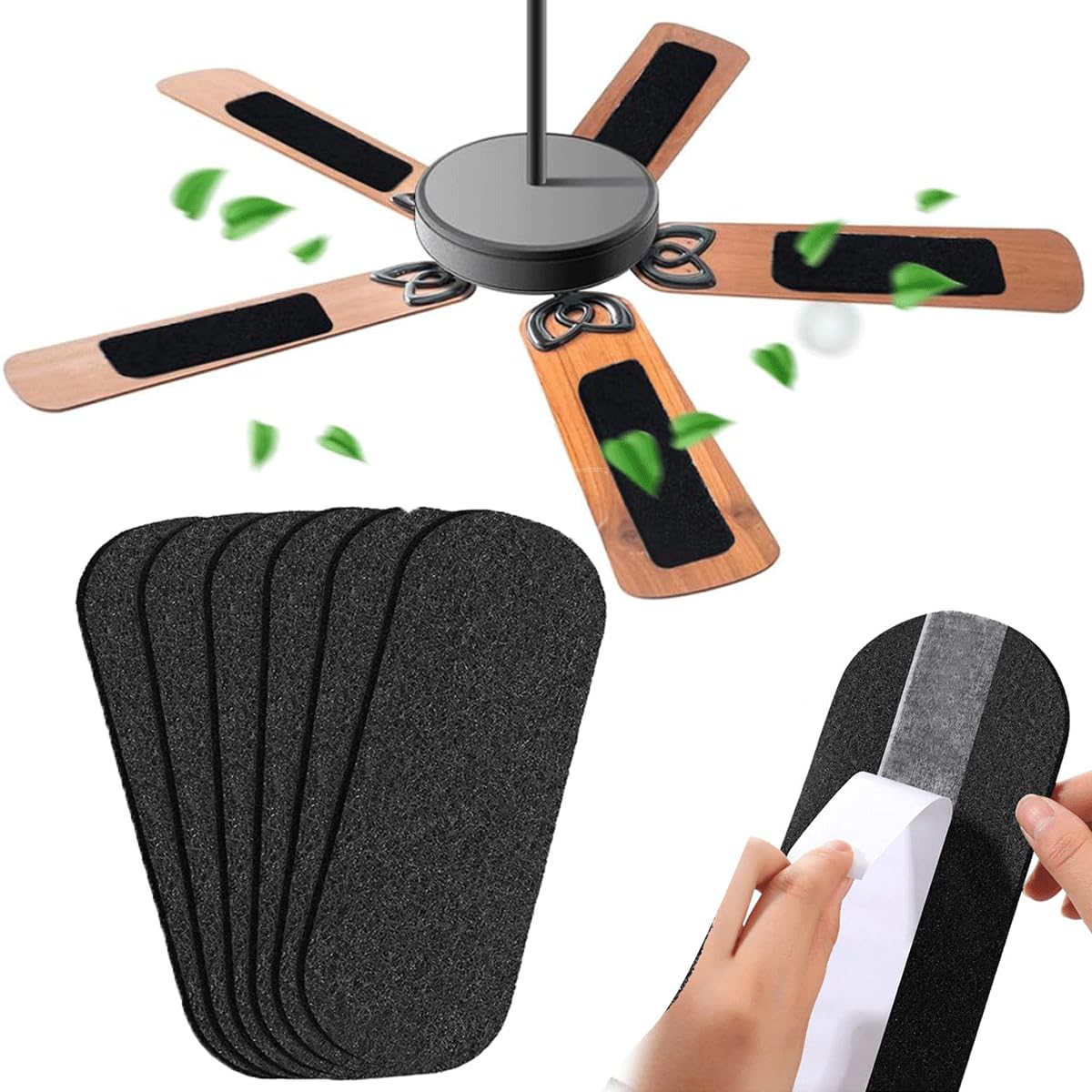 Ceiling Fan Filters for Blades. Bring Fresh and Natural Air.Easy to Install, Stable Adhesion.Ceiling Fan Air Purifier Pads are Particularly Suitable for Pet Owners, The Elderly(5 Pack)