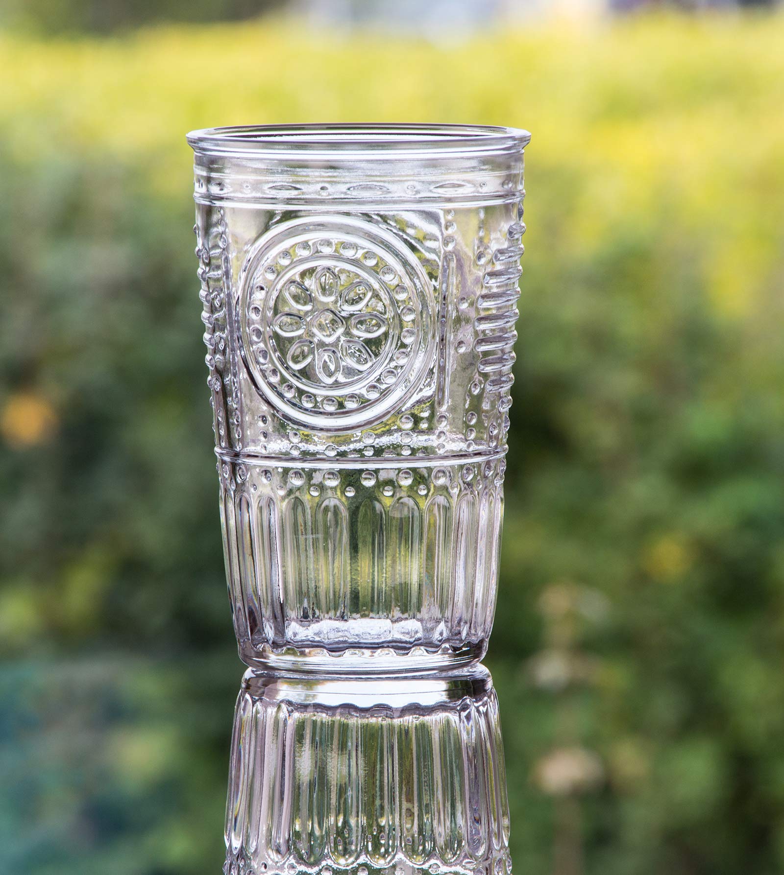 Bormioli Rocco Romantic Set Of 6 Tumbler Glasses, 11.5 Oz. Clear Crystal Glass, Made In Italy.