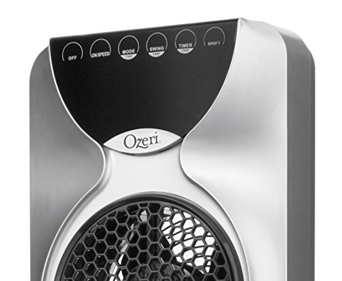 Ozeri 3x Tower Fan (44") with Passive Noise Reduction Technology, Grey