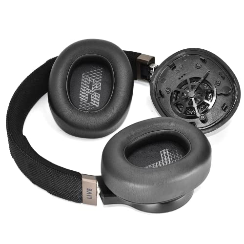 Live 650 BTNC Ear Pads, Replacement Protein Leather Earpads Memory Foam Ear Cushions Pads for JBL Lifestyle E65BTNC Live 650BTNC Tune 660BTNC Duet NC Noise-Cancelling Headphones - Leather Black