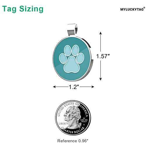 MYLUCKYTAG QR Code Pet ID Tags Dog Tags - Pet Online Profile - Scan QR Receive Instant Pet Location Alert Email