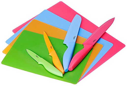Ozeri Elite Chef 17-Piece Stainless Steel Knife & Cutting Mat Set, in Color
