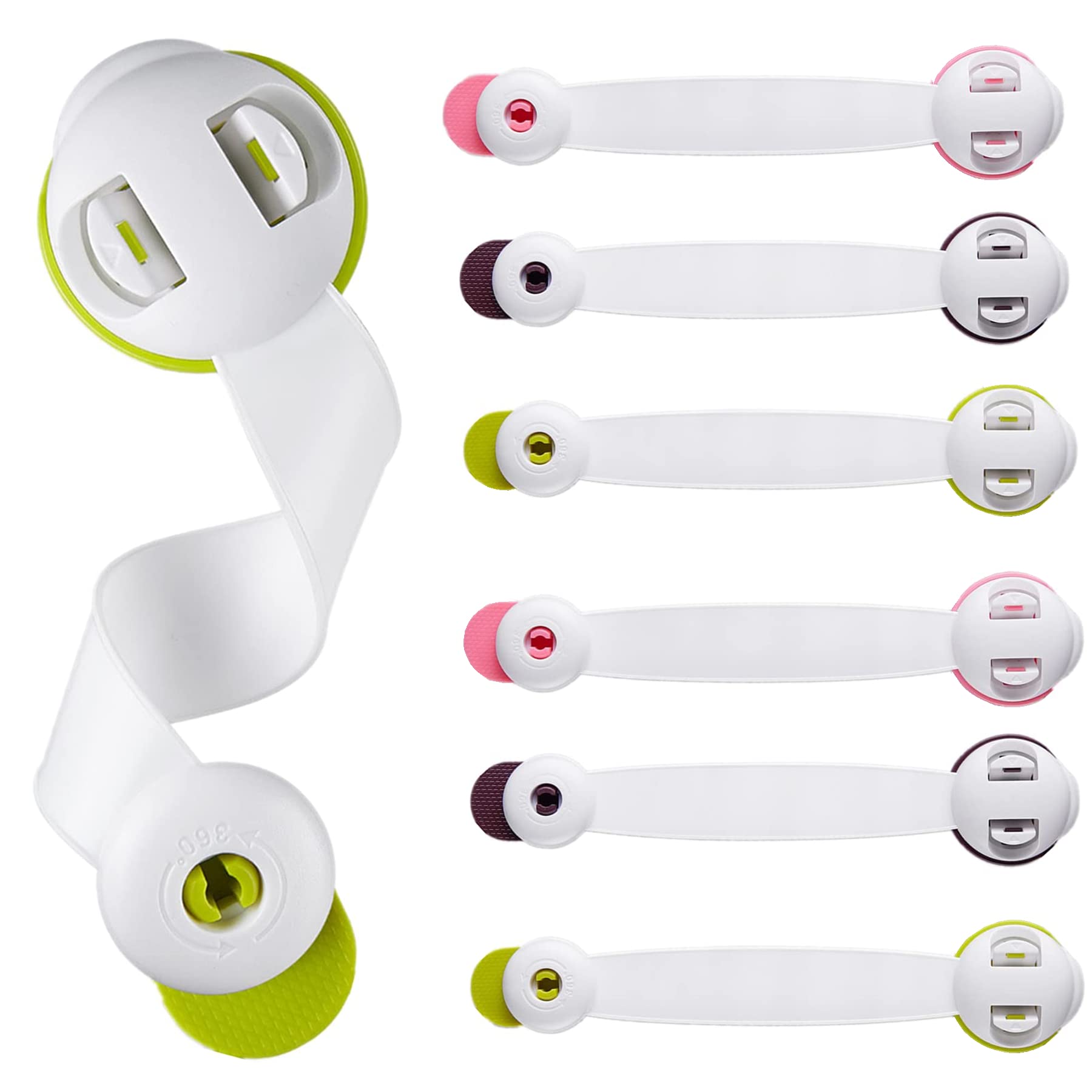 Child Safety Strap Locks (6 Pack) Child Proof Locks for Cabinet Doors, Child Proof Cabinet Latches, Child Safety Cabinet Locks, Drawer Locks Baby Proof Cabinet Locks