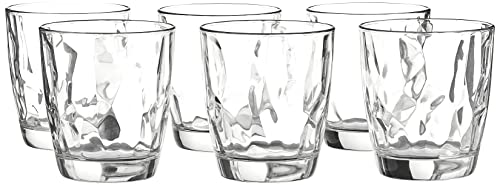 Bormioli Rocco Diamond Double Old Fashioned Glasses, Clear, Set of 6, 13-1/4 Ounce