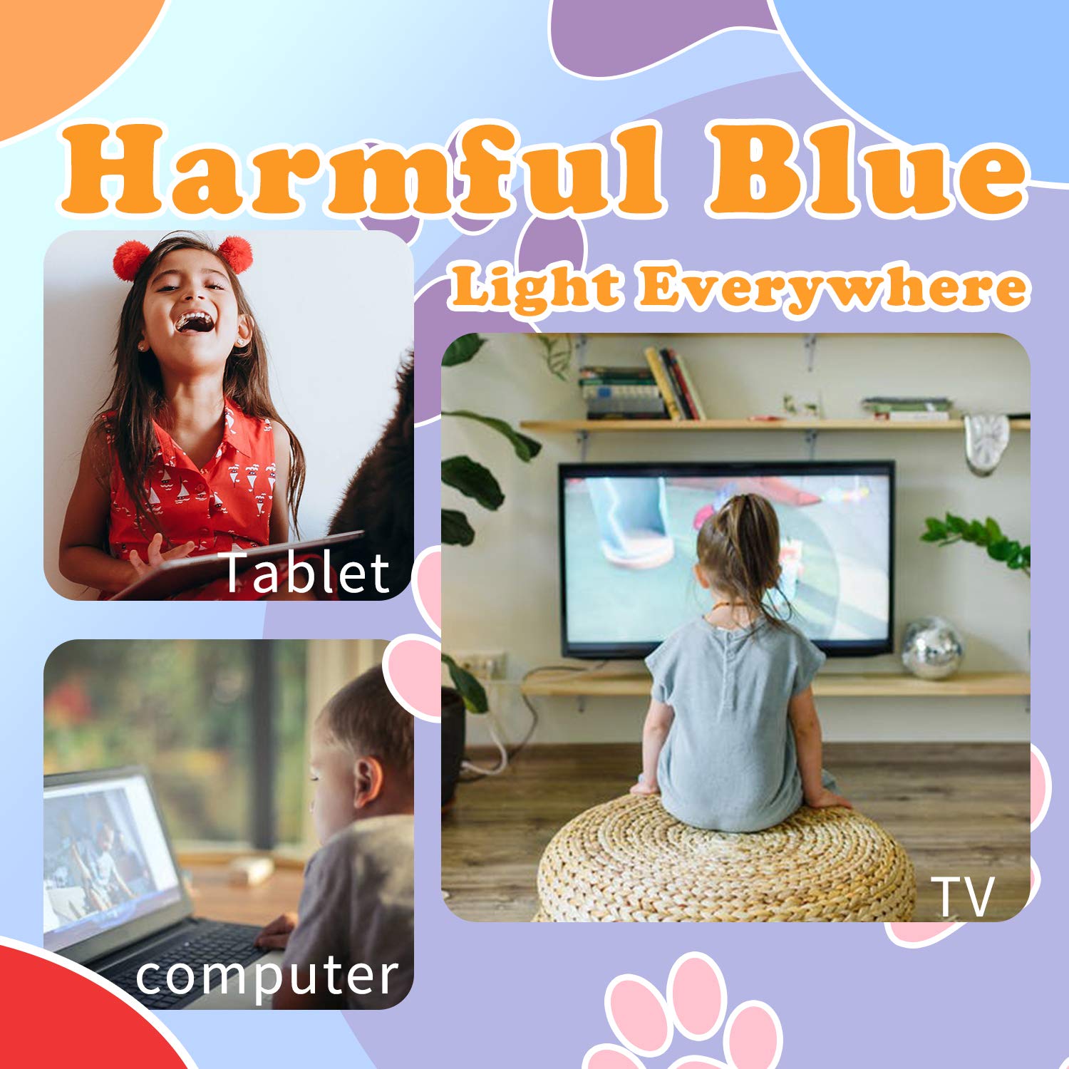 BEDO Green Frame Blue Light Glasses for Kids Round Computer Gaming Glasses Blocking Blue Ray Anti Eyestrain