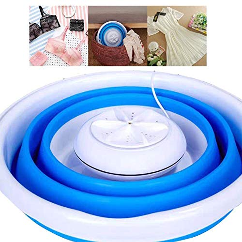 BHVXW Foldable Mini Washing Household Machine Rotating Turbines Washer USB Charging Laundry Clothes Cleaner for Home Travel (Color : Style Two)