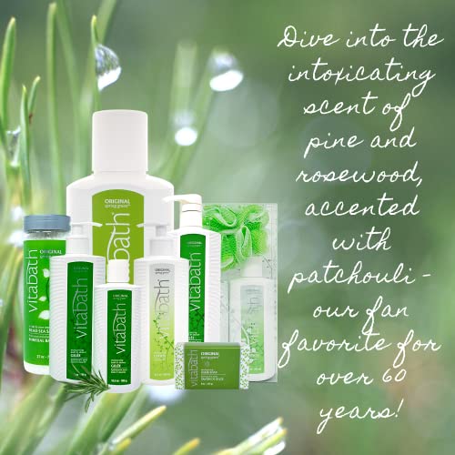 Vitabath Original Spring Green Moisturizing Bath & Shower Gel Wash Intoxicating Botanical Skin Rejuvenation, Hydrating Dry Skincare, Body Cleanser & Foaming Gelee - 21 oz