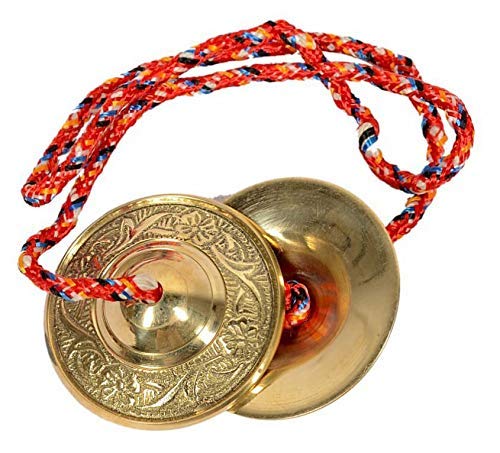 Blessings Decor Handmade Percussion Instrument - Hand Cymbals Brass Manjira Manjeera - Indian Musical Instrument