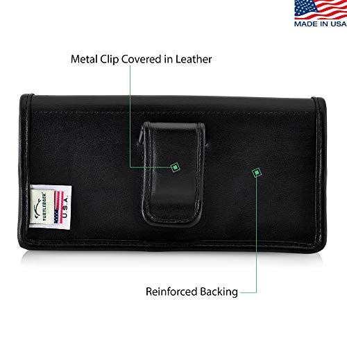 Turtleback Holster Compatible with Samsung Galaxy S10+ Plus S9+ S8+ A30 A20 A50 Black Belt Case Leather Pouch with Executive Belt Clip Horizontal Made in USA
