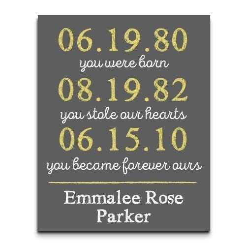 CANARY ROAD Adoption Dates Print | Adoption Gift | Gotcha Gift | Gotcha Day |Adoptive Parents Gift |Gotcha Day - Adoption Gift Personalized Art Child Keepsake Gift Boys and Girls Adopt Adopted Present