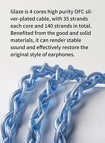 Keephifi Earphone Cable, KBEAR【Glaze】4Core Silver-Plated OFC Audio Upgraded Cable for EDX EDXPRO AST DQ6 EDS EDC 2SE (4.4, QDC)