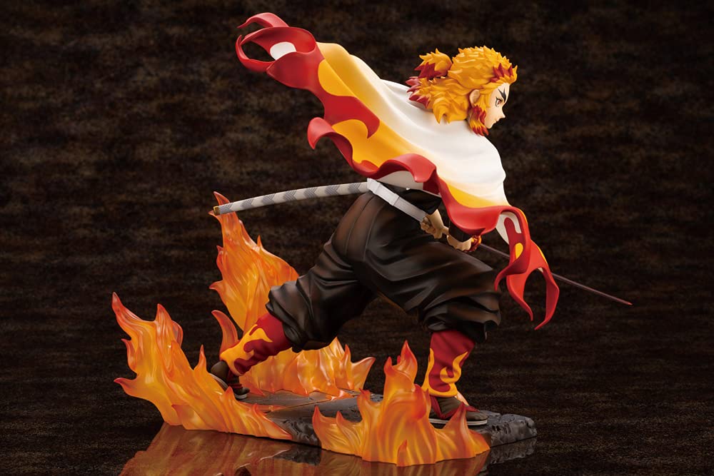 Kotobukiya Demon Slayer: Kimetsu no Yaiba: Kyojuro Rengoku ArtFX J Statue, Multicolor