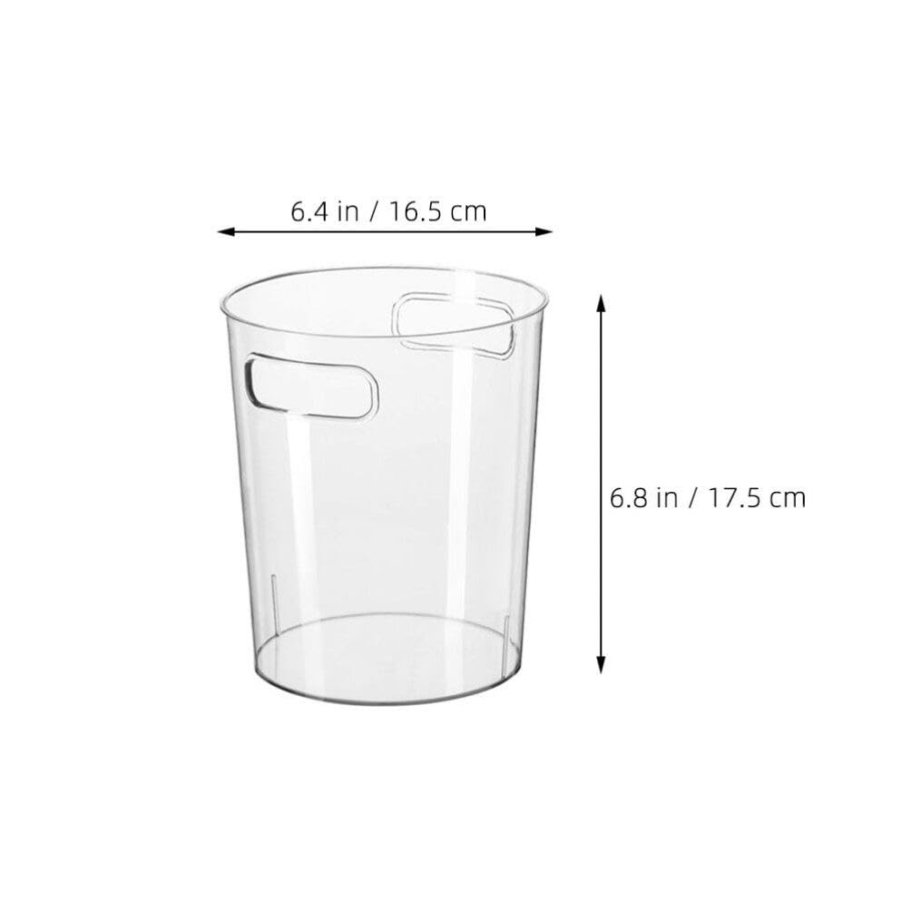 Ciieeo Plastic Waste Baskets, Clear Round Trash Cans Small Waste Basket Garbage Container Bin Ice Bucket Flower Arrangement Vase for Bathroom Bedroom Kitchen S