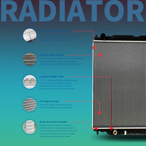 BESUTO Aluminum Radiator | Compatible with Dodge RAM 3.9 V6,1991-2001 | 32mm Core Thickness | Replaces CU1552