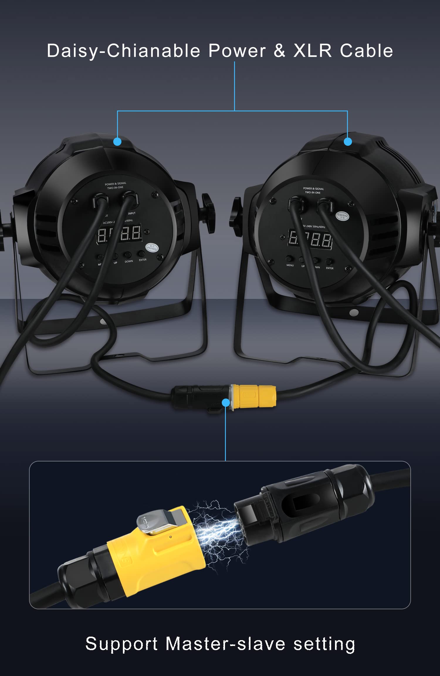 BETOPPER Stage Spotlights, 100W LED DMX Lights, Warm & Cold White Spot Lights COB Stage Lighting, Strobe Lighting for Church, Parties, Wedding, Theatre, Live Events, Stage etc.(1 Pack)