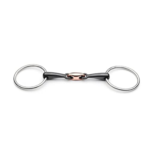 N/A 125mm Elastic Ring Horse Bridle D-Ring Stainless Steel Copper Roller Equestrian Accessories