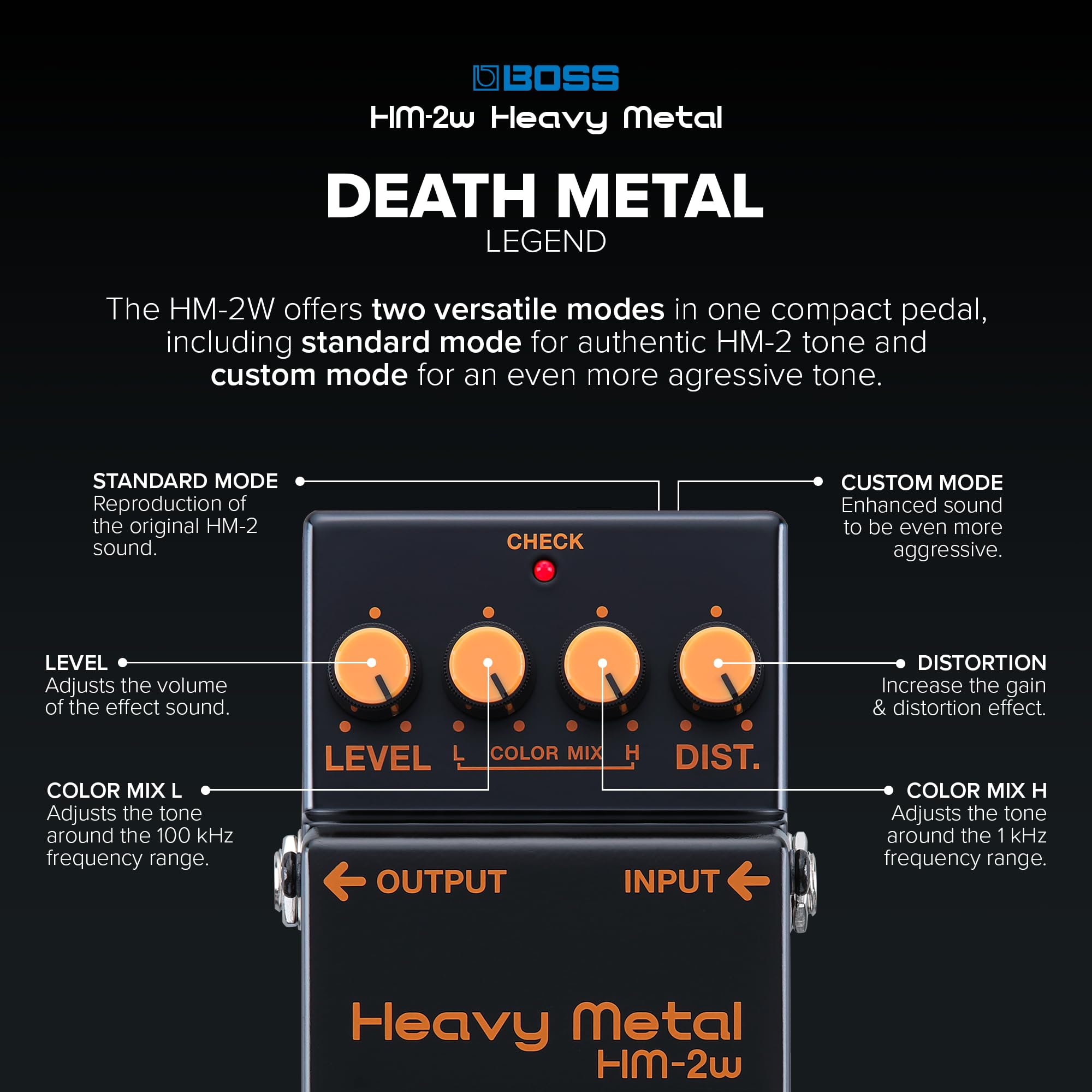 Boss HM-2W Waza Craft Heavy Metal Distortion Pedal