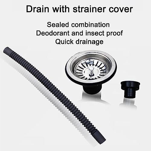 Commercial Sink Hand Washing Basin, Single Bowl Kitchen Sinks, Utility Laundry Portable Handwashing Station, for Outdoor Indoor, Garage, Laundry/Utility Room, Restaurant,38 * 33cm