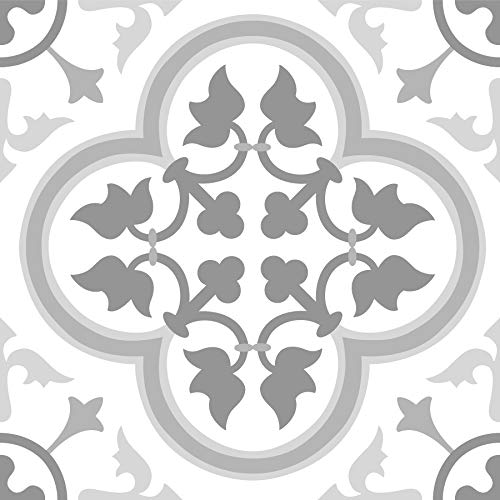 FloorPops FP2953 Remy Peel & Stick Floor Tiles, Grey & FP2948 Altair Peel & Stick Floor Tiles, Black