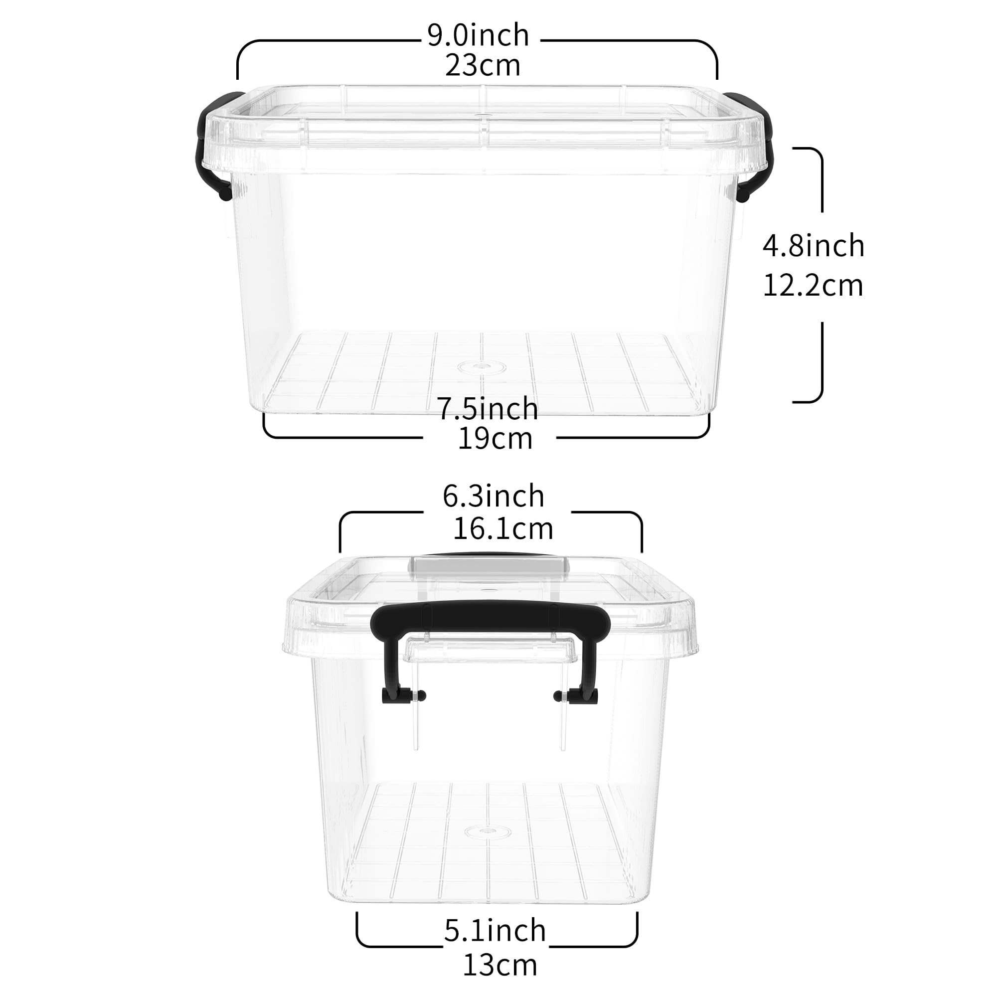 Cetomo 3.2Qt*20 Plastic Storage Bins, Storage Box, 20 Pack, Organizing Container with Durable Lids, Secure Latching Buckles, Stackable and Nestable, No-Frills, Clear