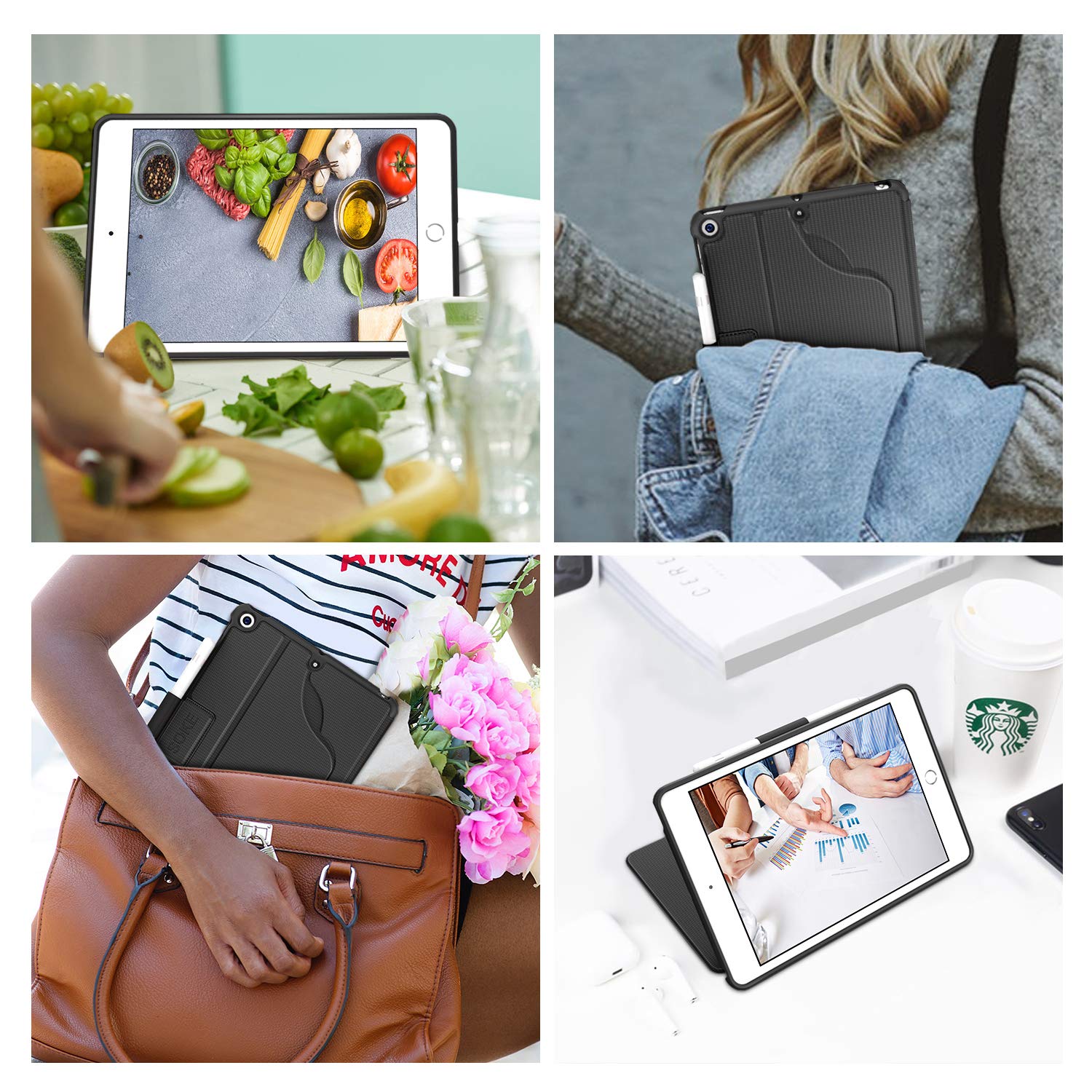 Soke Case - for iPad Air 3 10.5 Inch 2019 3rd Generation,[Luxury Series] Extra Protective But Slim Cover with Pencil Holder and Strong Magnetic, 5 Convenient Stand Angles, Auto Sleep/Wake - Black