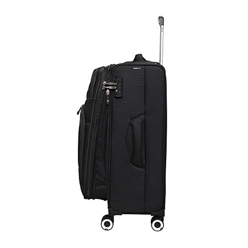 it luggage Intrepid 32" Softside Checked 8 Wheel Expandable Spinner with TSA Lock, Black